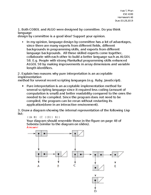 Homework 1 - Homework # CSC 4330 Question: How many lexemes does the ...
