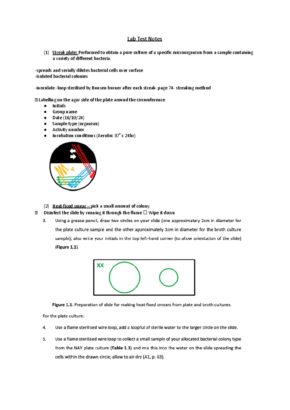 Lab-Test-Notes - notes for the lab test - Lab Test Notes (1) Streak ...