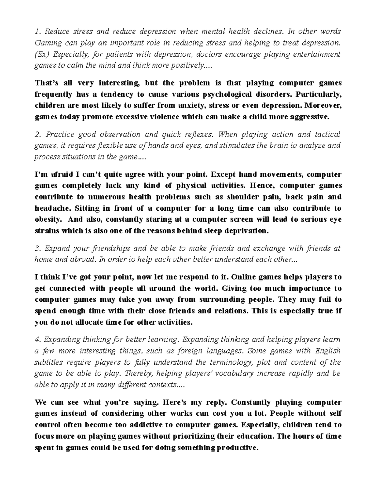 pros and cons of gaming - 1. Reduce stress and reduce depression when ...