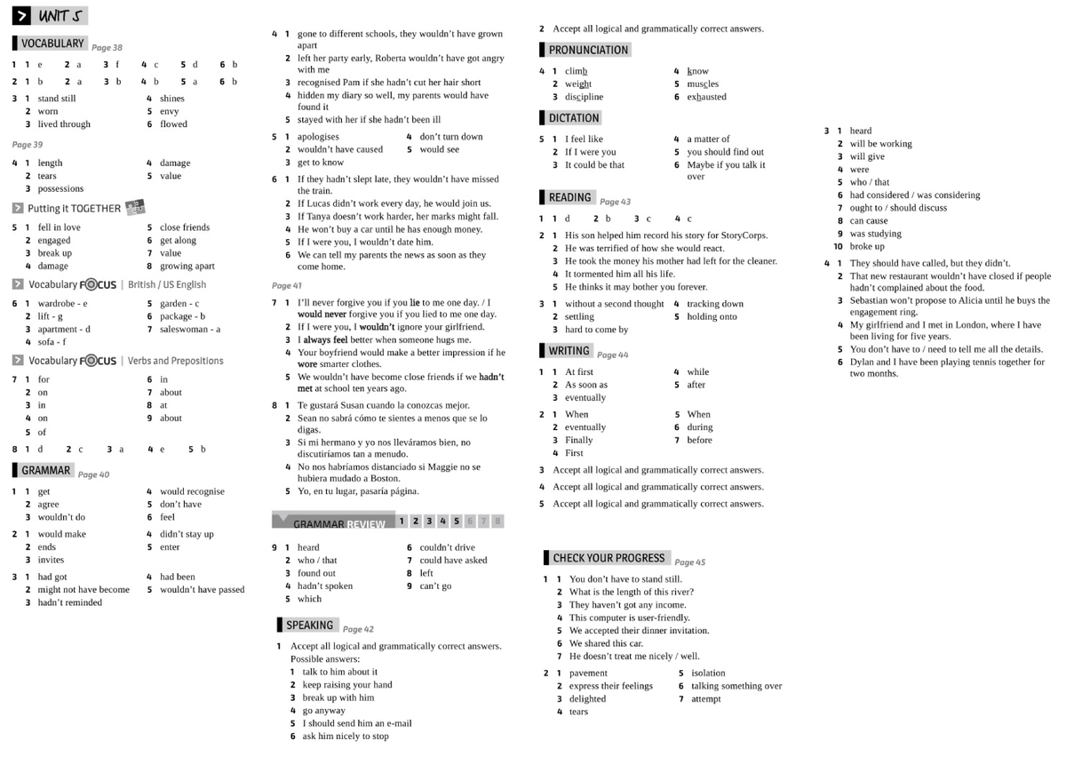 5 - Unit 5 Workbook Answer Key - Inglés I - Studocu