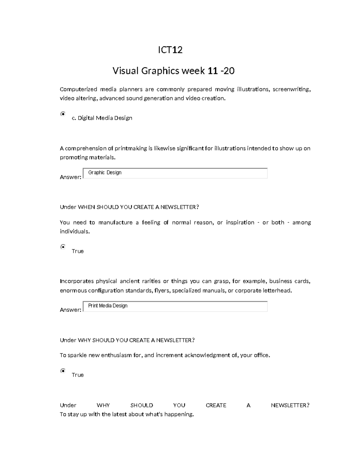 Visual graphics ICT-125 WEEK 11-20 - ICT Visual Graphics week 11 ...