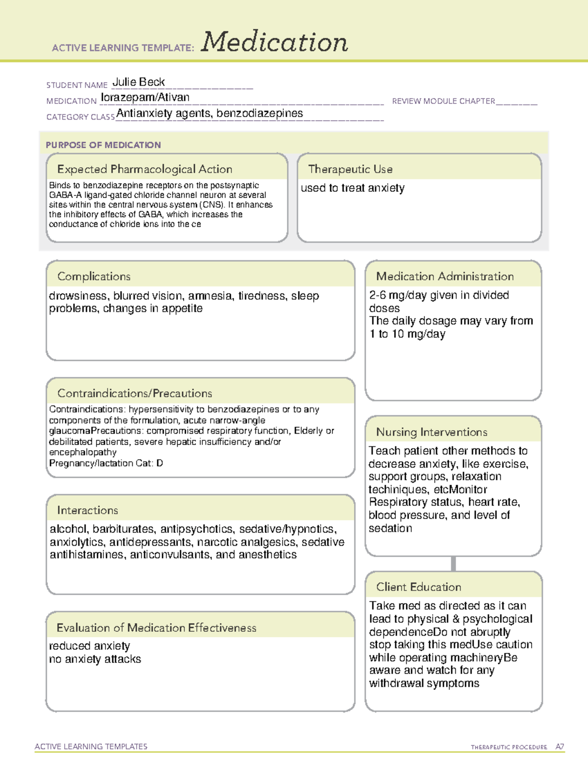 Mental Health Template medication - ACTIVE LEARNING TEMPLATES ...