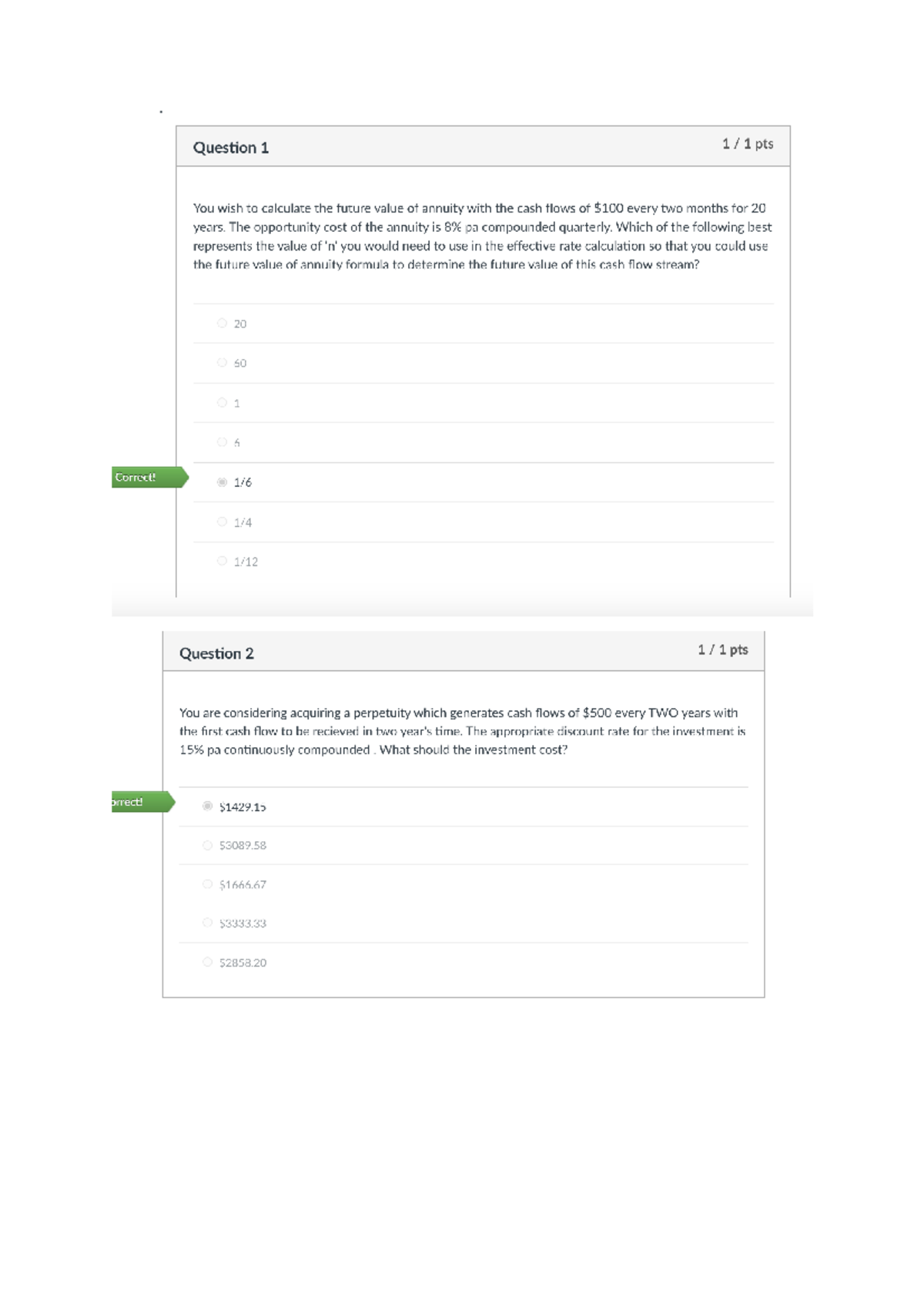 Quiz 1 Solutions - FINC2011 - Studocu