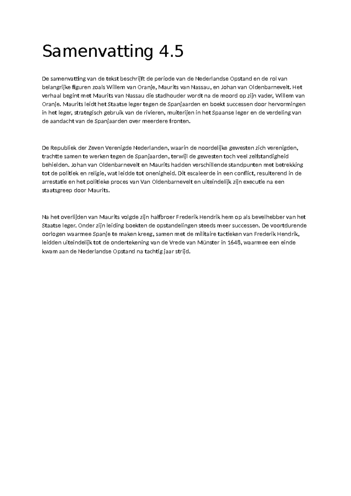 Samenvatting 4.5 gs - Heel handig - Samenvatting 4. De samenvatting van ...