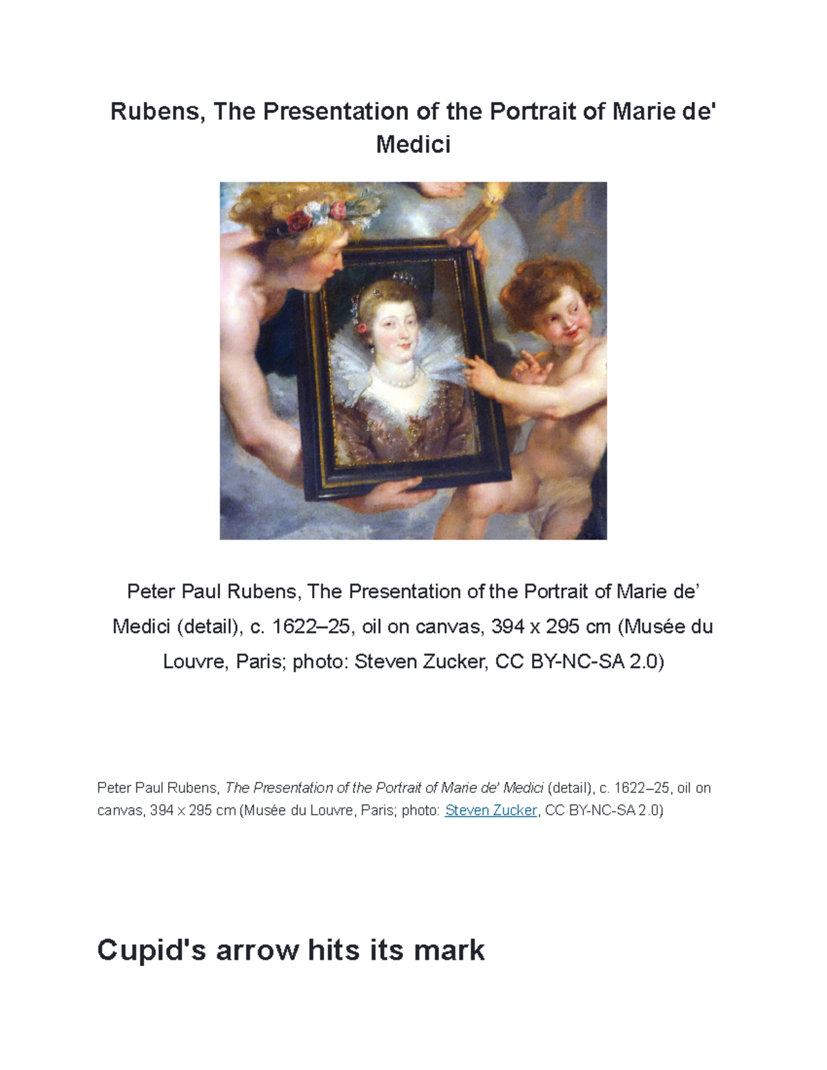 Rubens, The Presentation of the Portrait of Marie de' Medici - 1622–25 ...