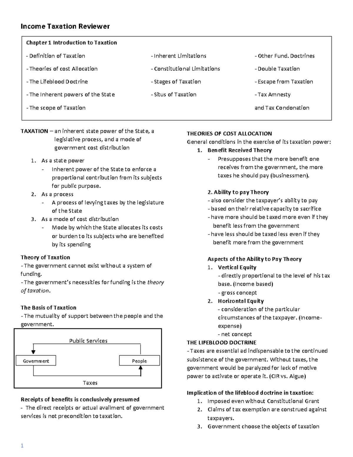 Reviewer - hey - Income Taxation Reviewer TAXATION – an inherent state ...