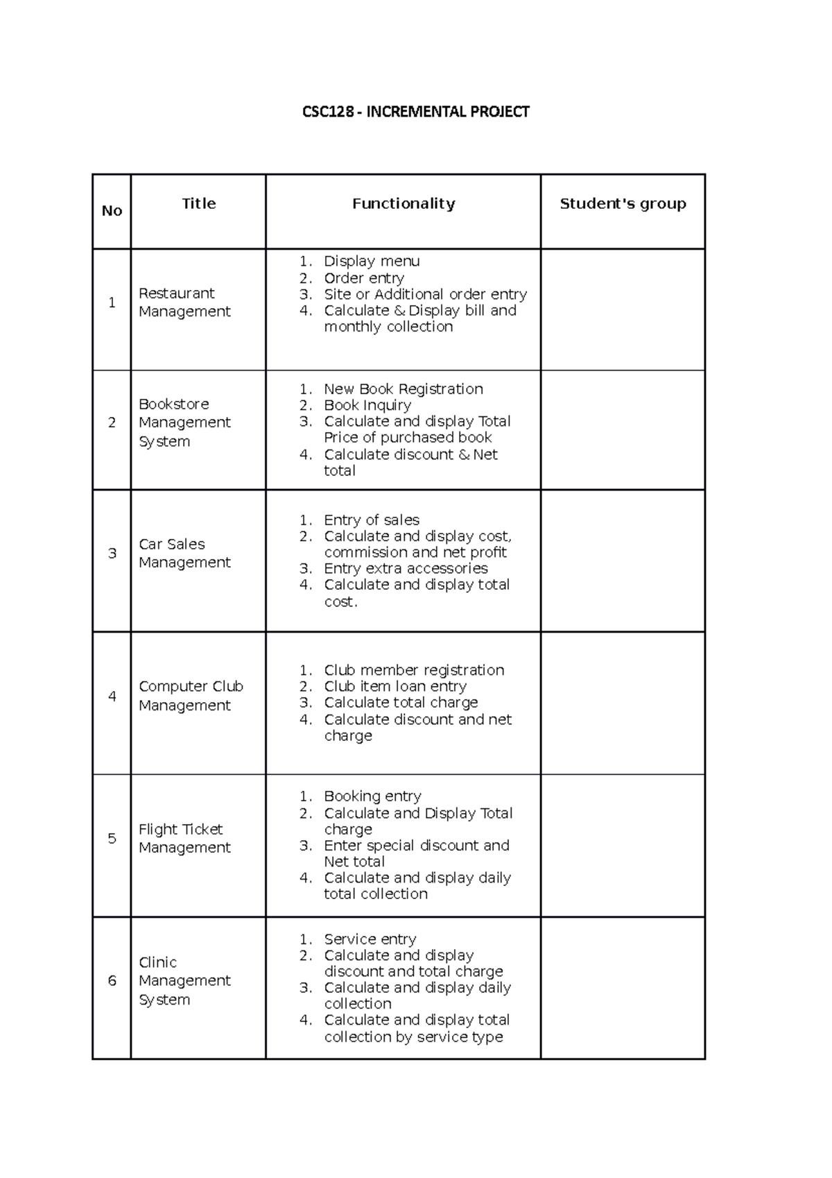 CSC128 Project Title - Proposal - Introduction to c++ - UiTM - Studocu
