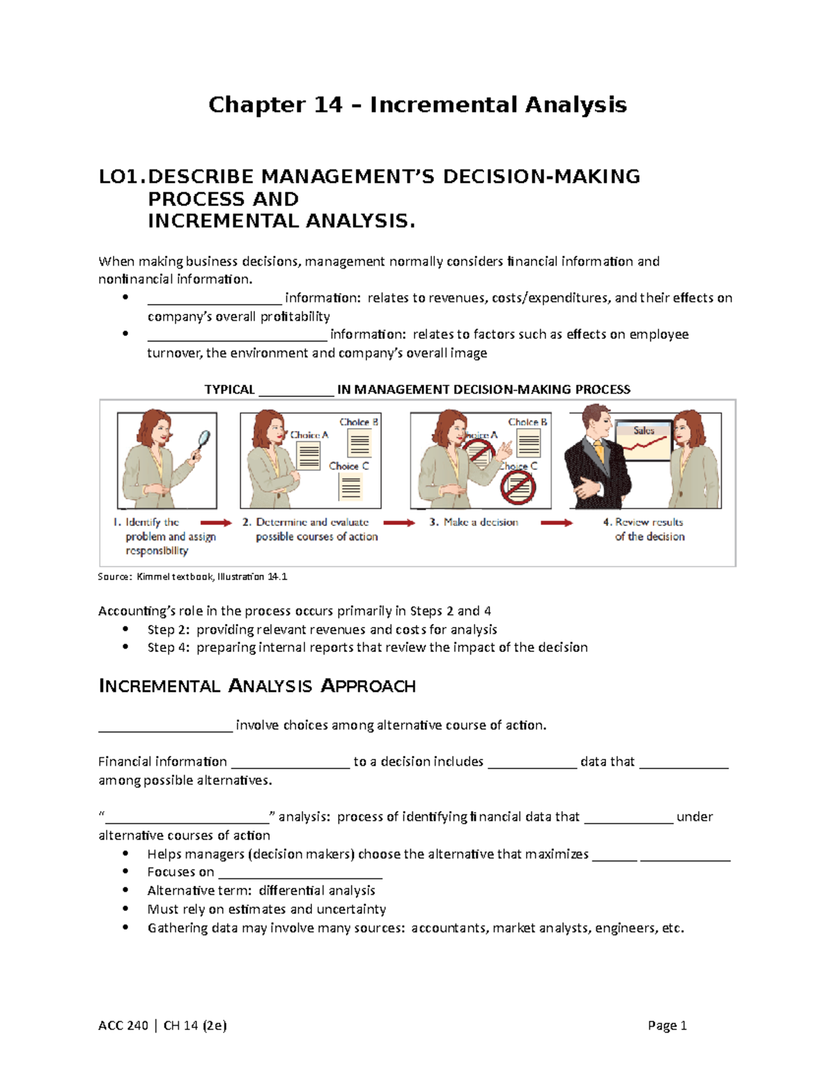 Ch 14 - ACC 240 Chapter Notes - SV - Chapter 14 – Incremental Analysis ...