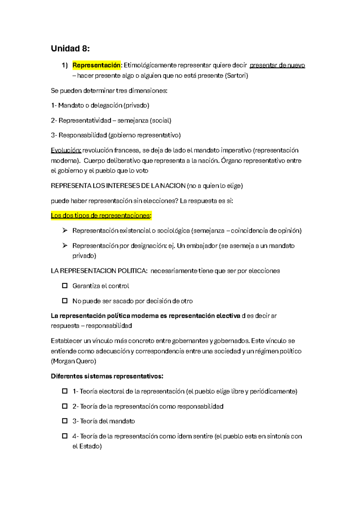 Powers teoria resumido 2 - Unidad 8: Representación: Etimológicamente ...