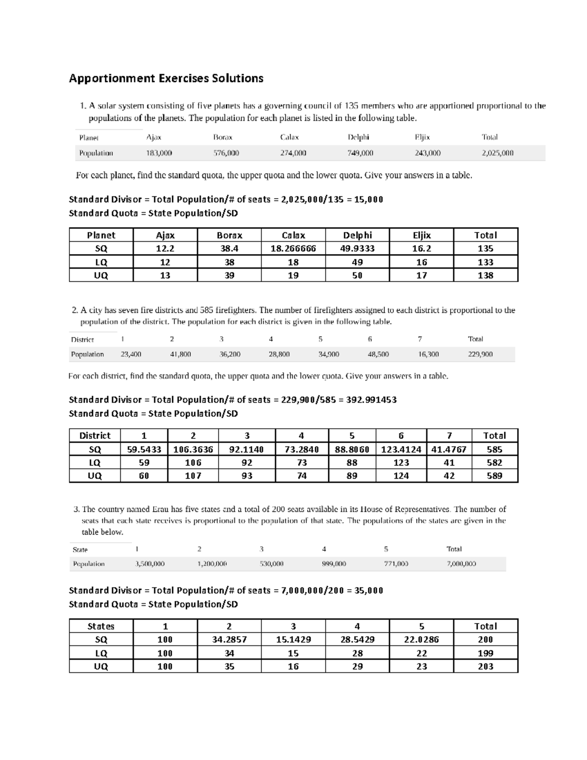 Apportionment Exercises LT Study Guide - Apportionment Exercises ...