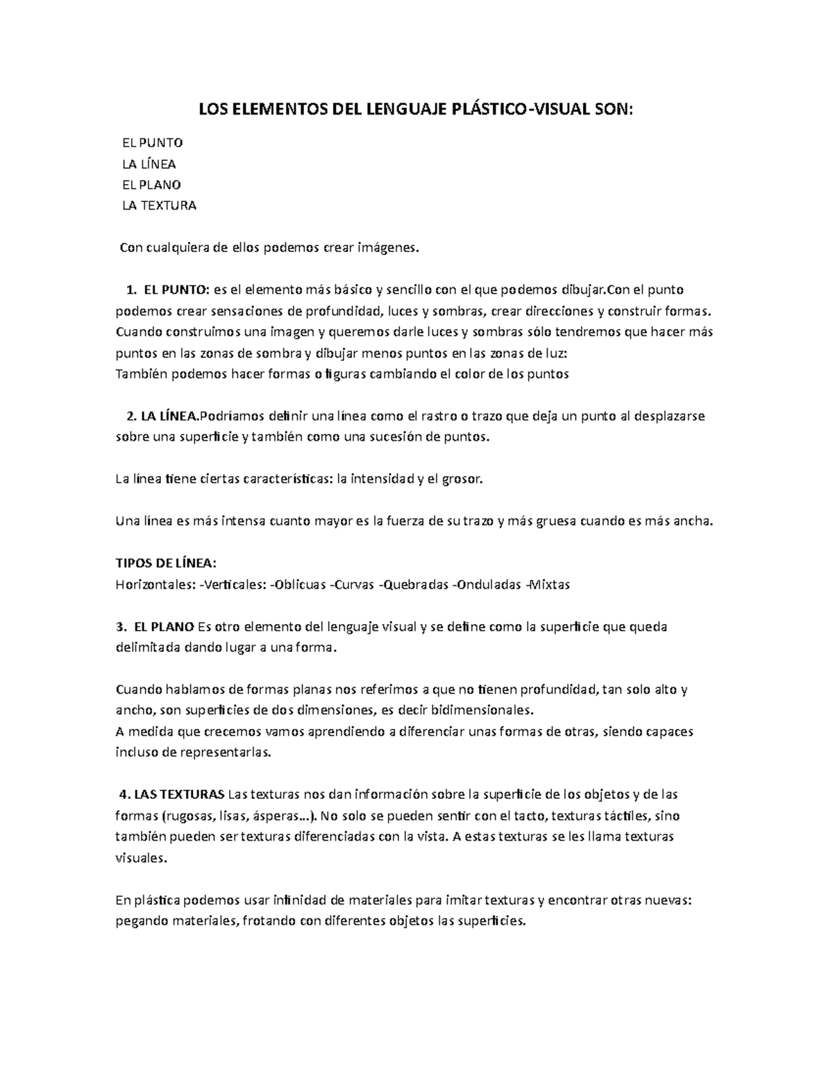LOS Elementos DEL Lenguaje Plástico - LOS ELEMENTOS DEL LENGUAJE PLÁSTICO-VISUAL SON: EL PUNTO ...