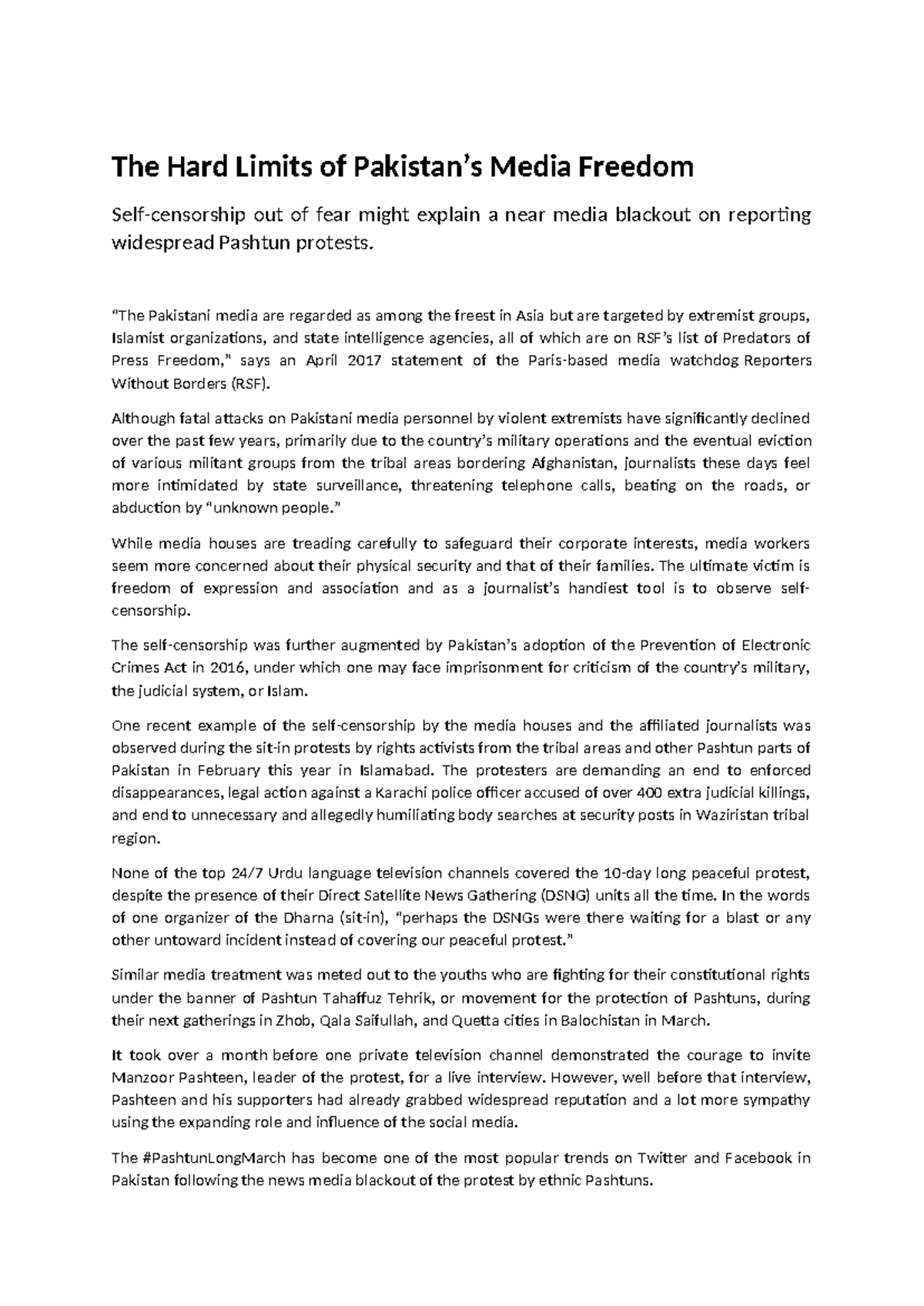 The Hard Limits of Pakistan’s Media - The Hard Limits of Pakistan’s ...