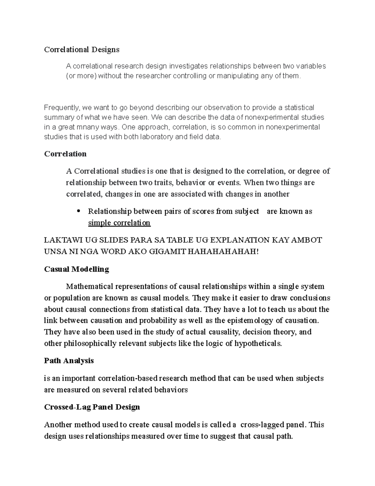 Correlational-Designs - Correlational Designs A correlational research ...