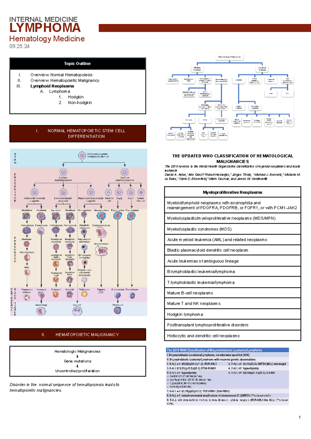 Lymphoma - INTERNAL MEDICINE LYMPHOMA Hematology Medicine 09. Topic ...