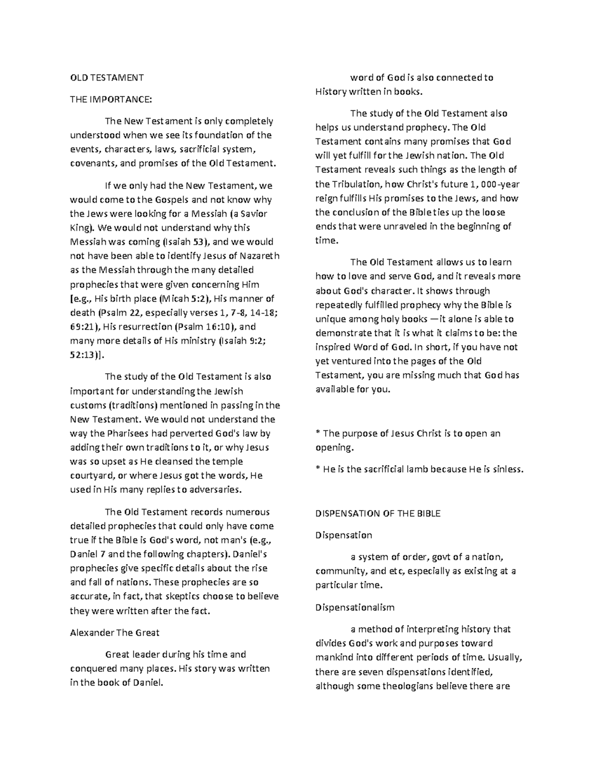 Printbiblehistory - trtyr - OLD TESTAMENT THE IMPORTANCE: The New ...