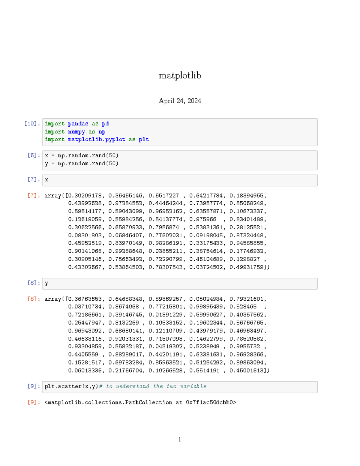 Matplotlib - fodaje - matplotlib April 24, 2024 [10]: import pandas as pd import numpy as np ...