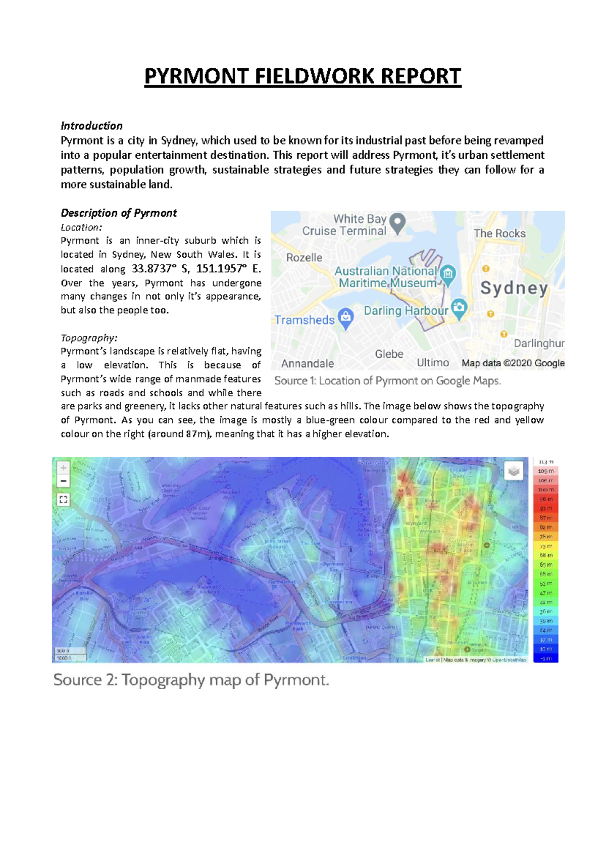 Pyrmont Urban Sustainability Fieldwork Report - PYRMONT FIELDWORK ...