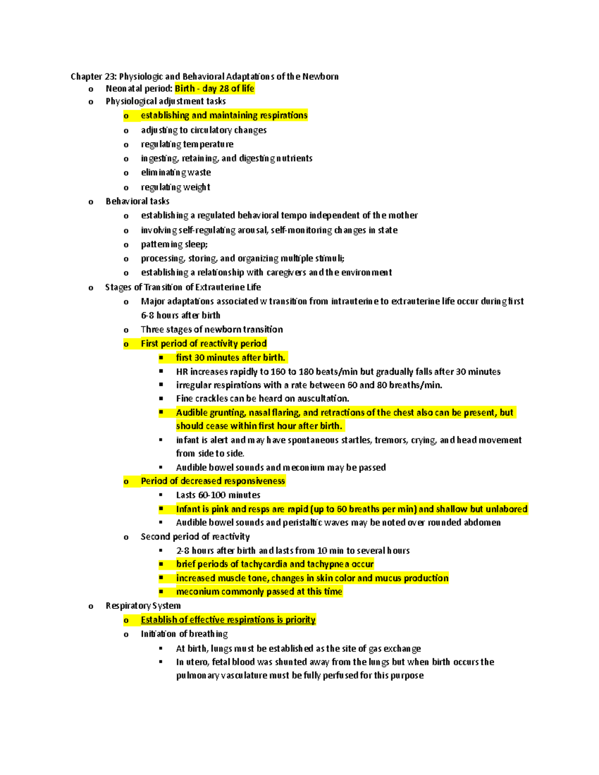 Clinical final OB - Maternity and Care of Child nursing study guides ...