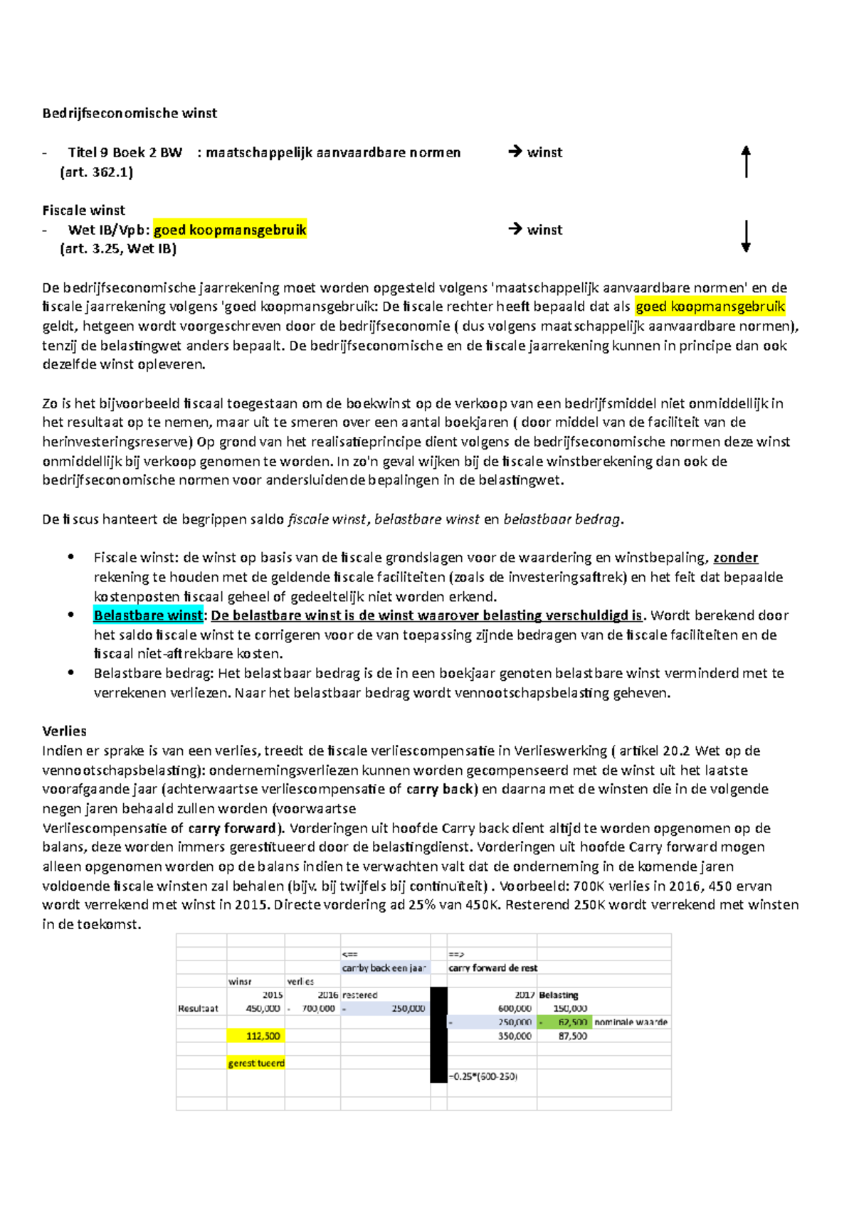 Winstbelasting (Samenvatting) - Bedrijfseconomische winst Titel 9 Boek ...