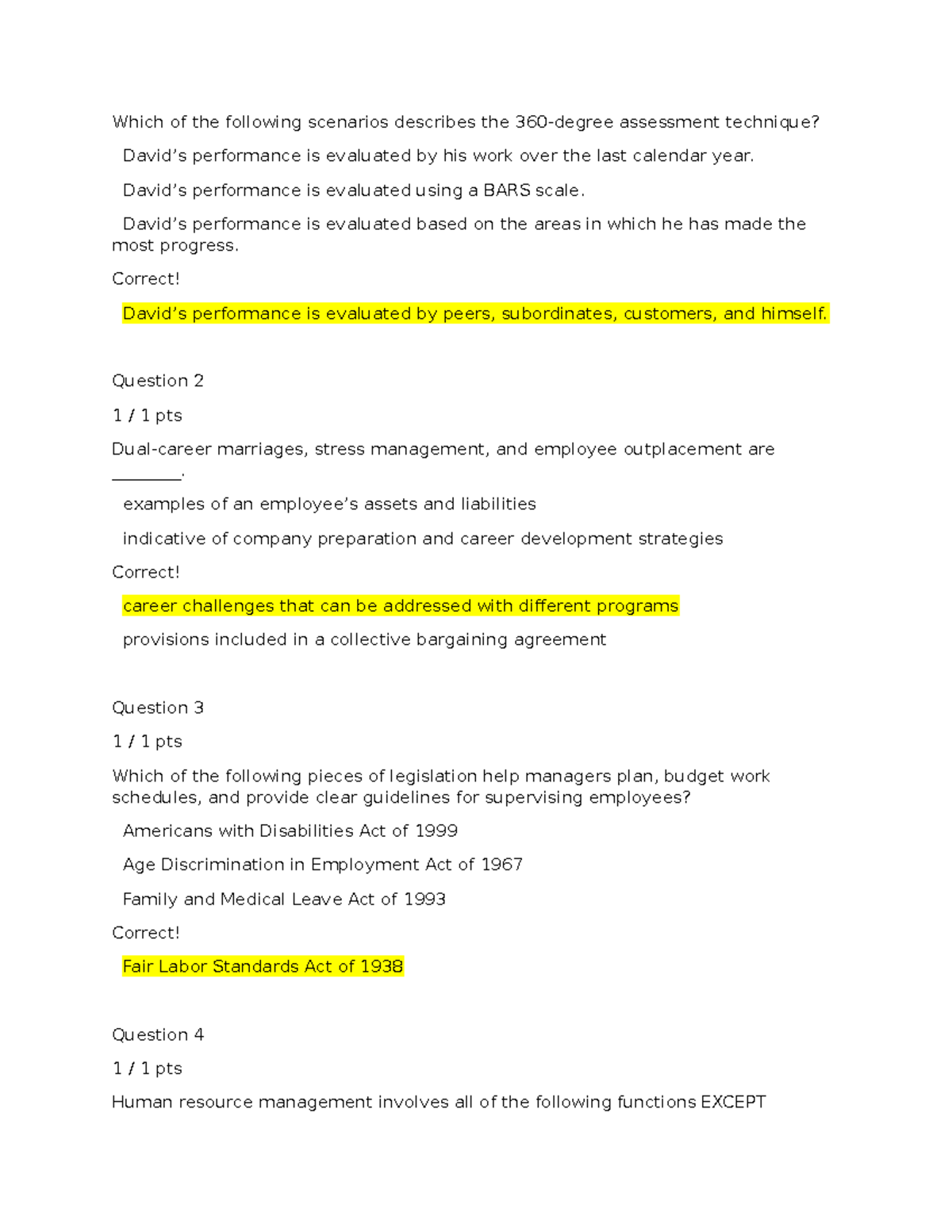 MGT 330 Week 5 Quiz - Which of the following scenarios describes the ...