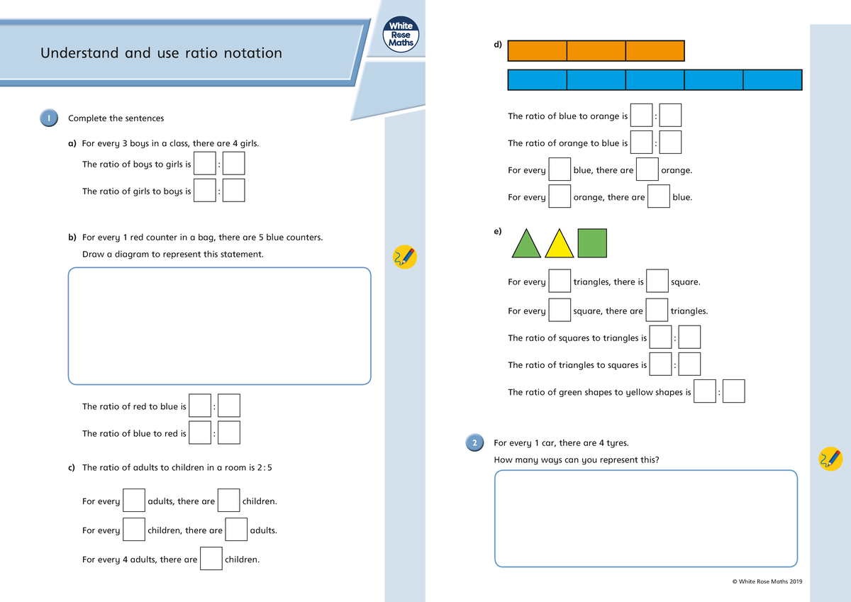 Understand and use ratio notation worksheet - Understand and use ratio ...