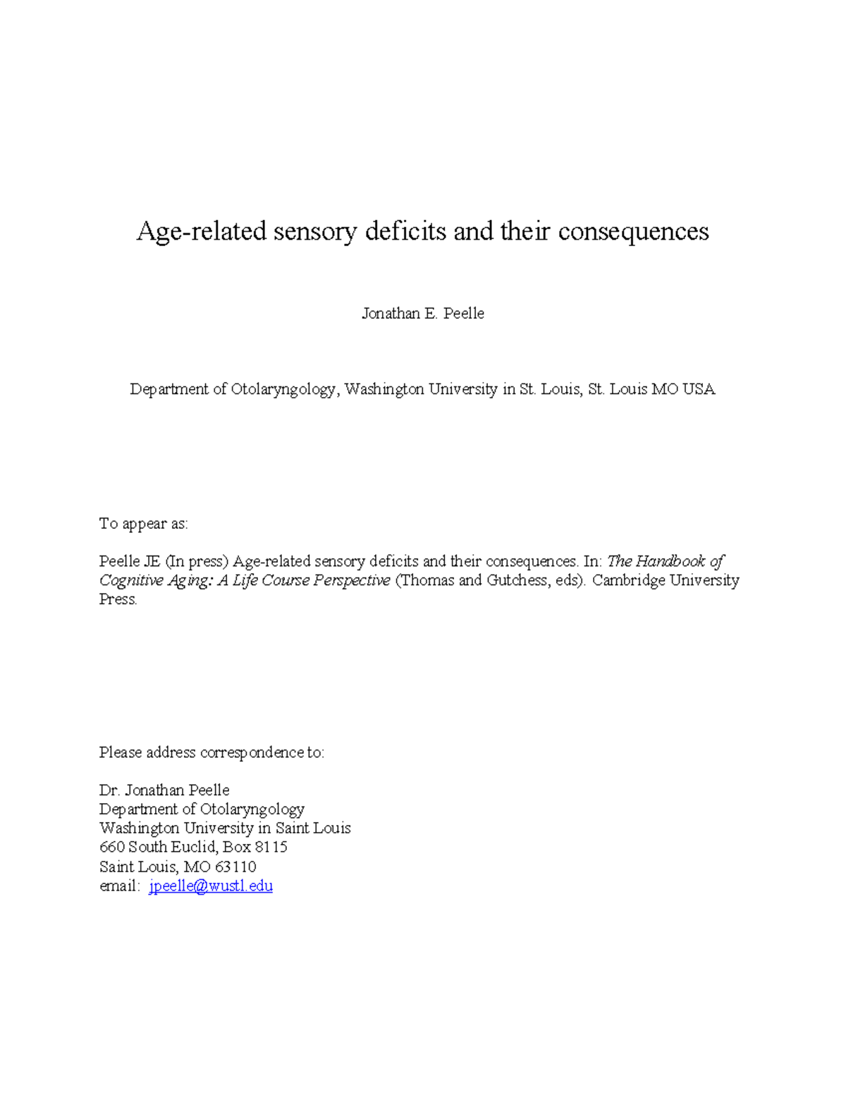 Changes in different sensorial changes with aging - Age-related sensory deficits and their - Studocu