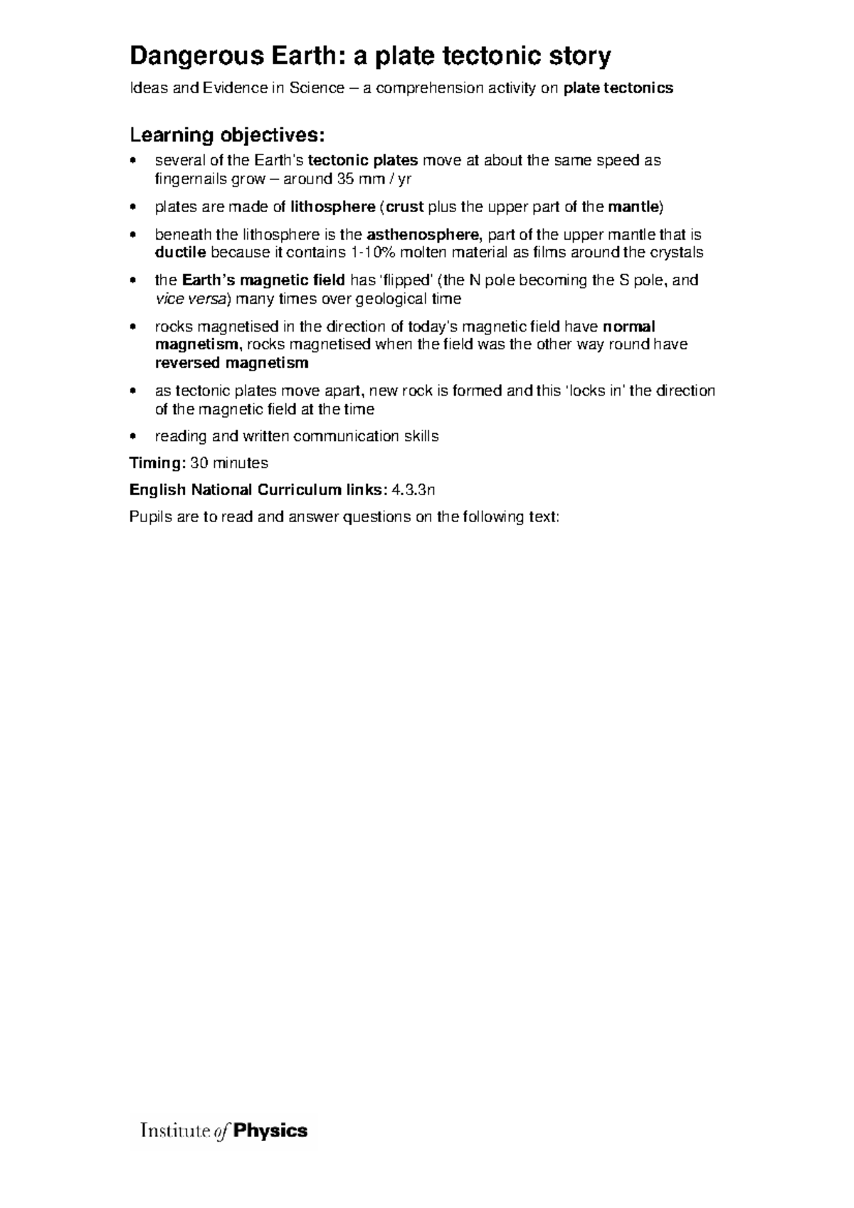 6th article review plate techtonics - Dangerous Earth: a plate tectonic ...