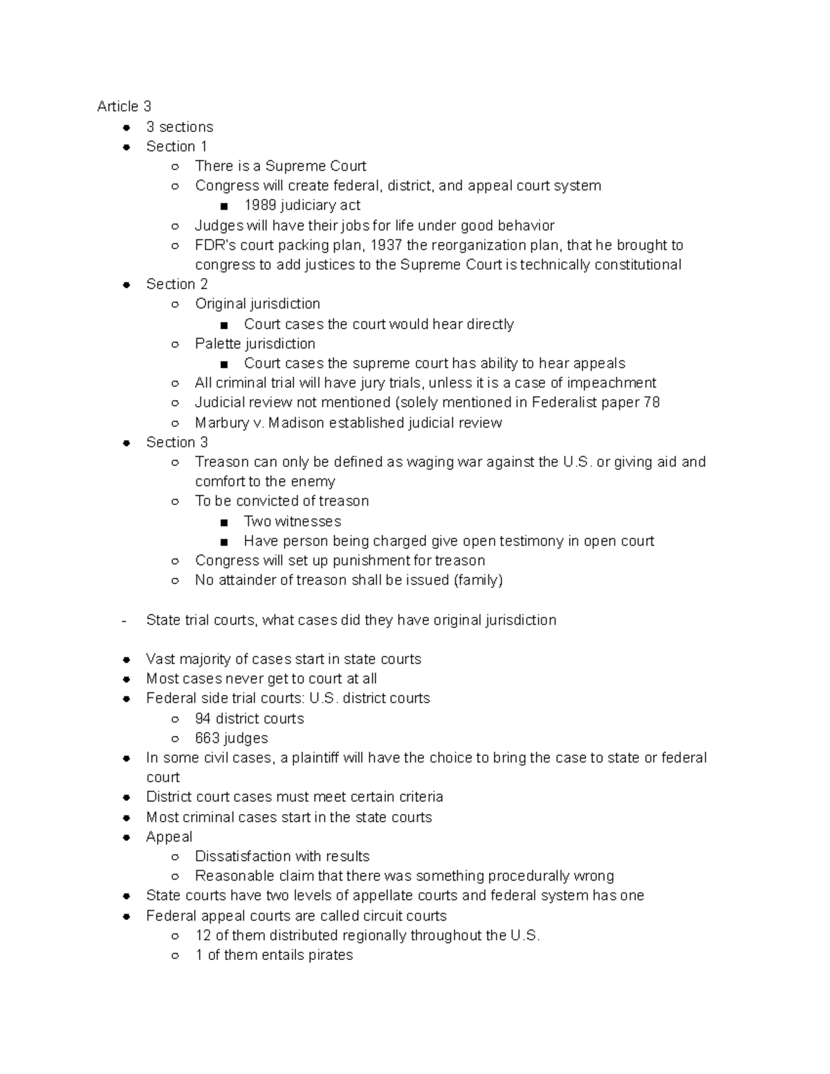 Quiz 8 - Lecture notes taken in preparation for quiz #8. - Article 3 3 ...