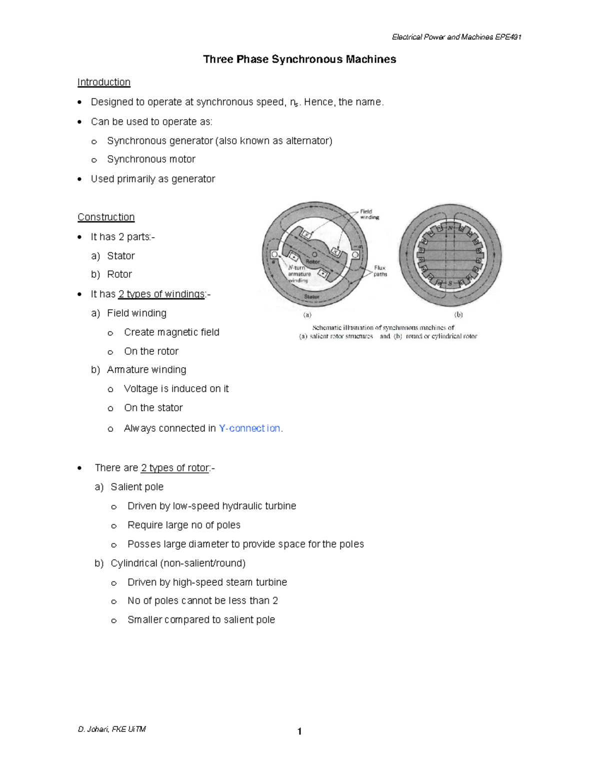 3-phase Synchronous Machines - ####### Three Phase Synchronous Machines ...