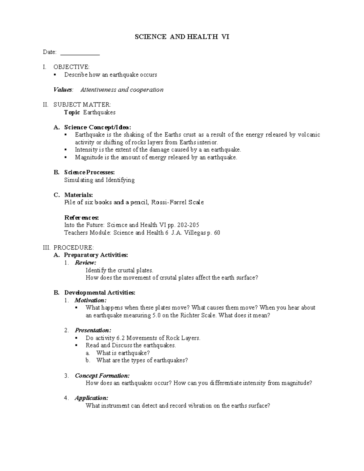 Grade 6 DLP Q3 Science Part 2 - SCIENCE AND HEALTH VI Date ...