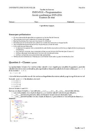 Juin2019 solution - Correctif de l'examen de Juin 2019 - UNIVERSITÉ ...