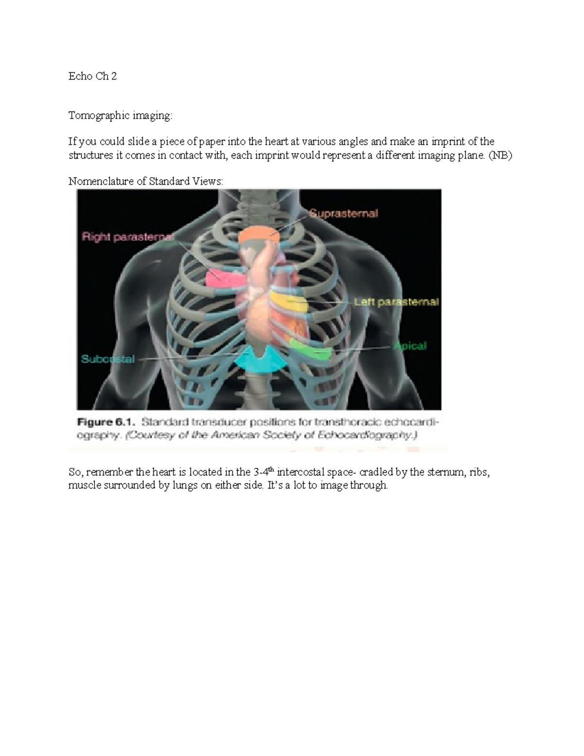 Echo Ch2-3 CCI - Lecture notes 2-3 - Echo Ch 2 Tomographic imaging: If ...