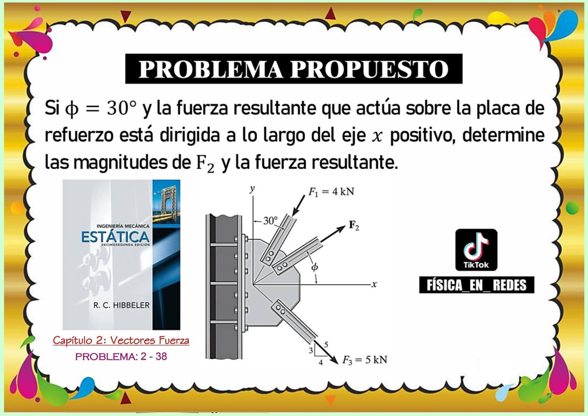 Estatica Hibbeler ( Capitulo 2 - Vectores Fuerza) Problema 2-38 - PROBLEMA PROPUESTO Si y la ...