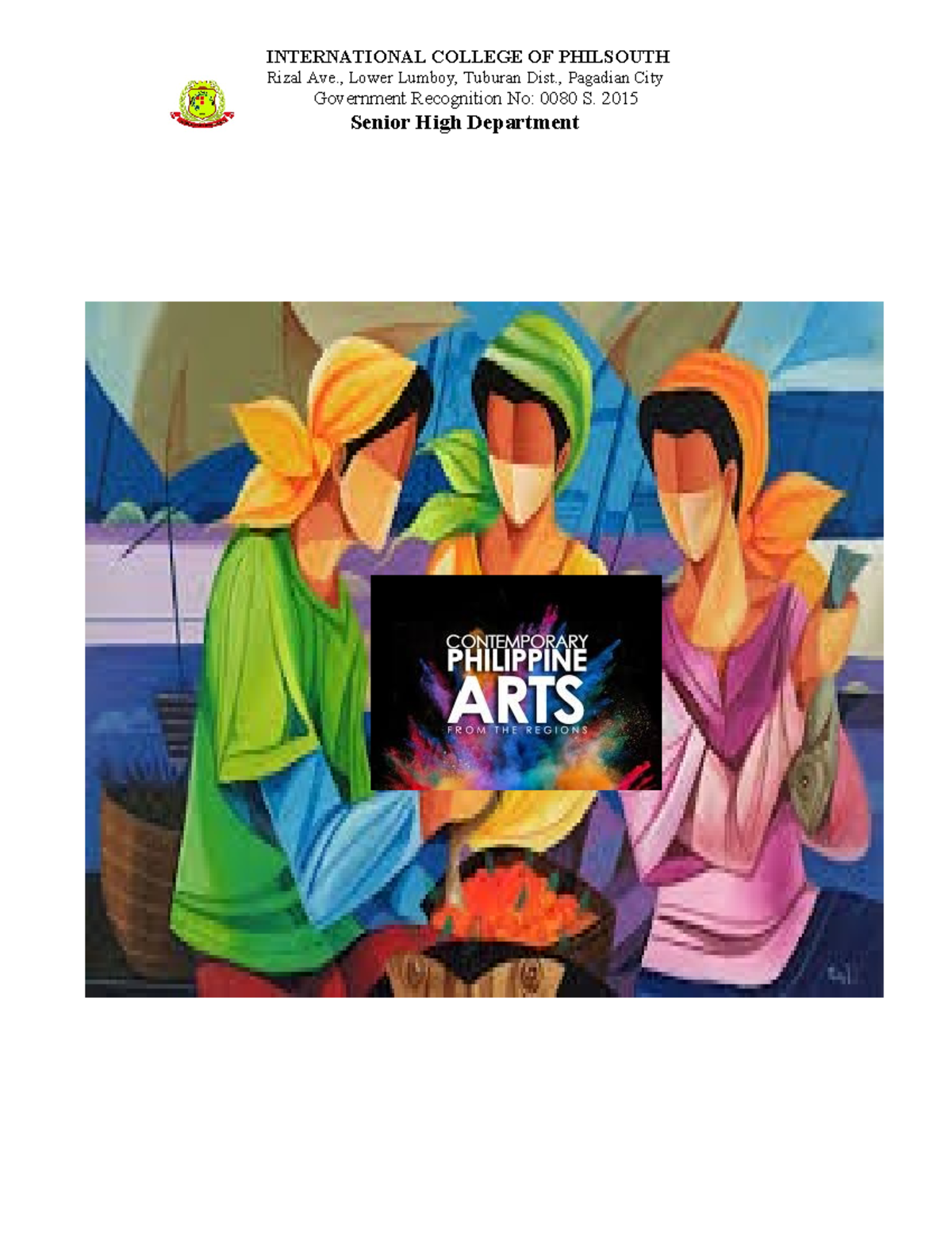 Philippine Contemporary ARTS Lessons - INTERNATIONAL COLLEGE OF ...