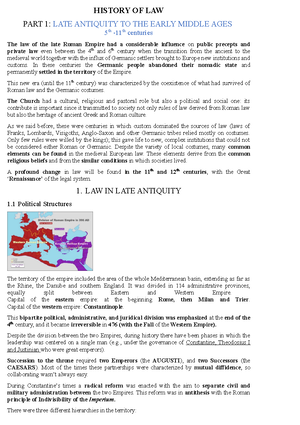 History OF LAW IN Europe - HISTORY OF LAW IN EUROPE The sources of law ...
