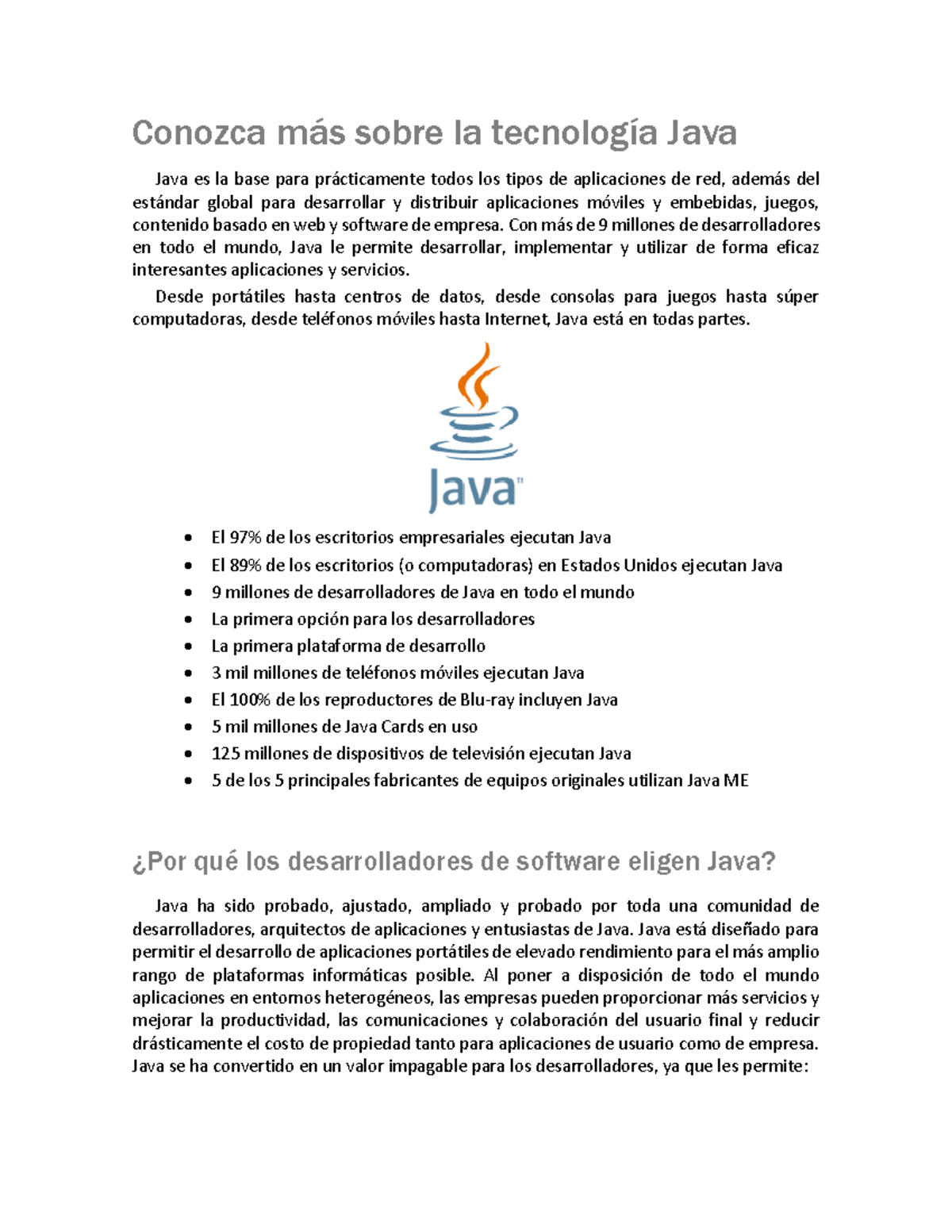 Conozca más sobre la tecnología Java - Conozca más sobre la tecnología ...
