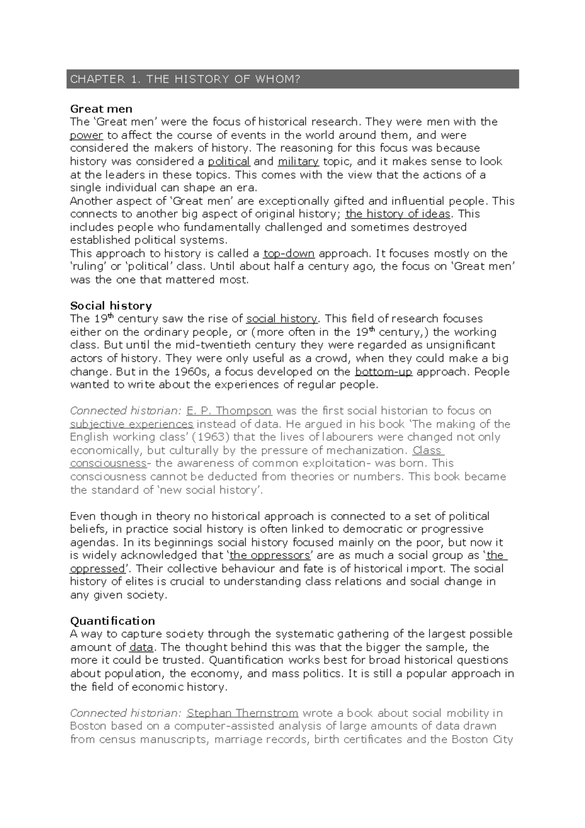 Summary - Thinking About History - CHAPTER 1. THE HISTORY OF WHOM ...