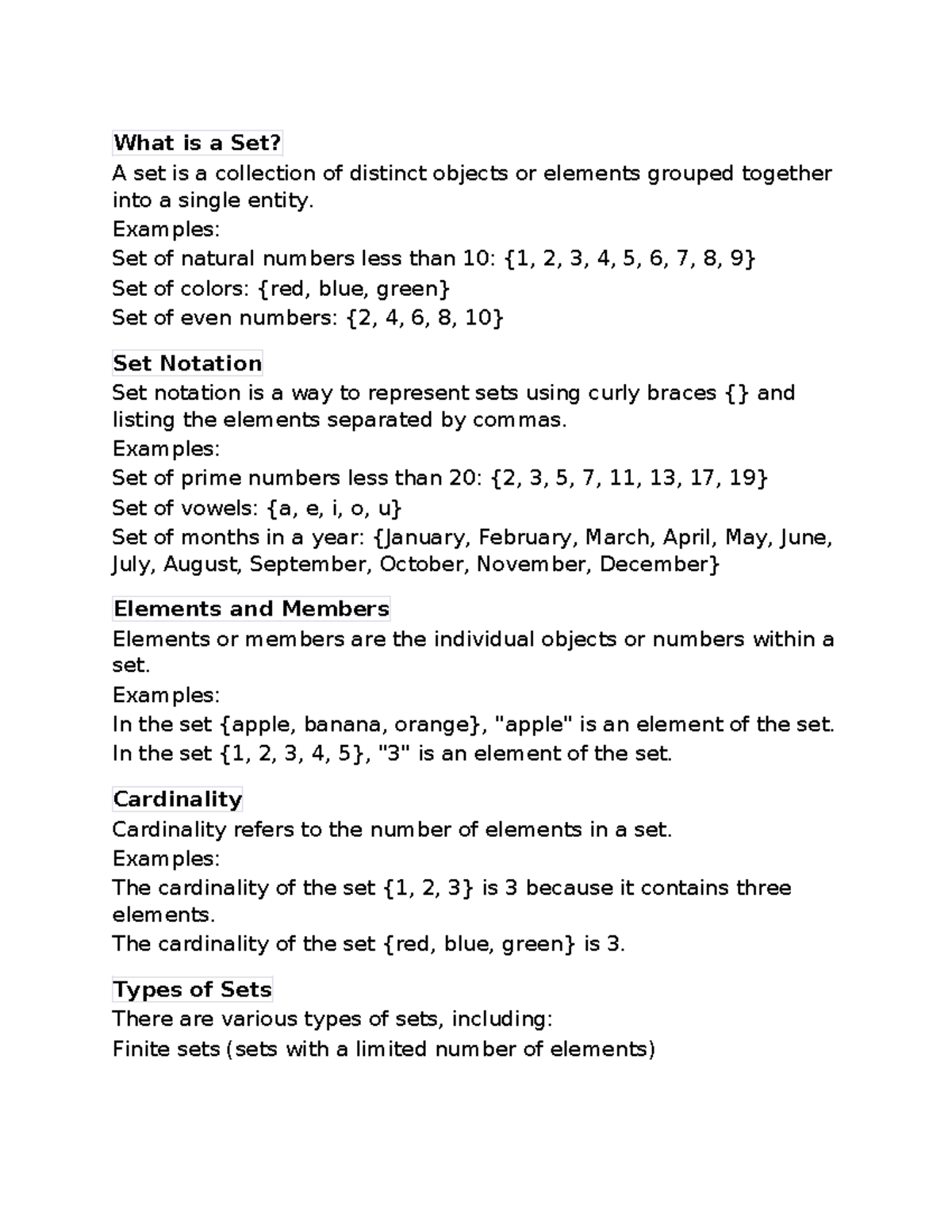 What is a Set - What is a Set? A set is a collection of distinct objects or elements grouped ...