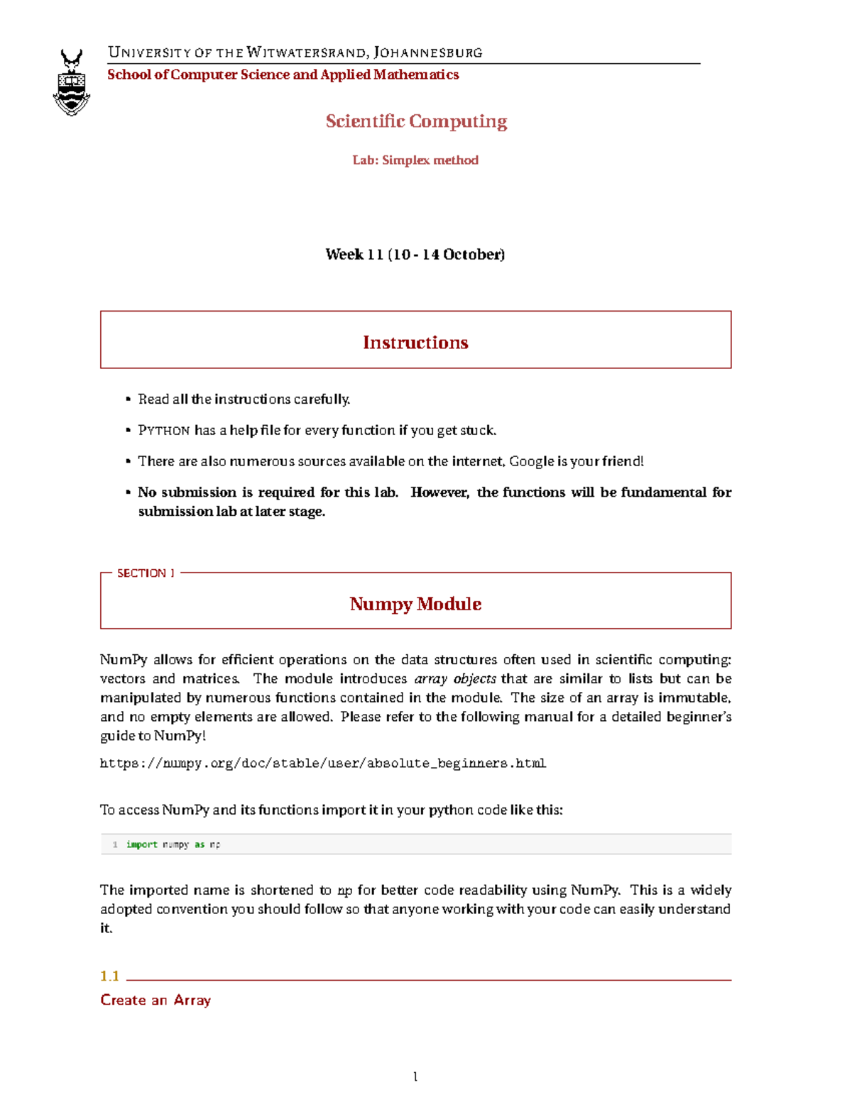 Lab week11 - Lab submission given to Frist year students of 2022. Simplex method lab code ...