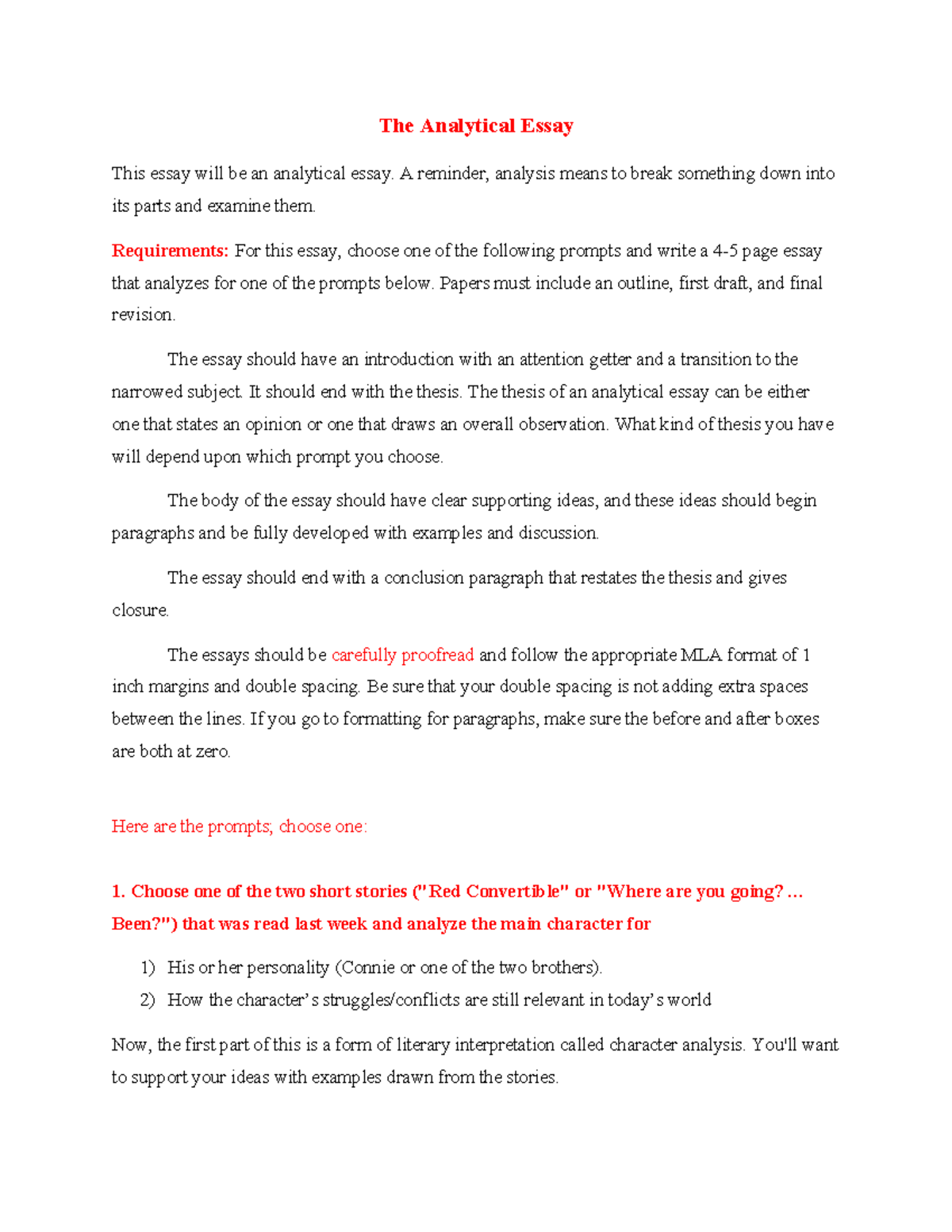 The Analytical Essay Requirements 2022 - The Analytical Essay This ...