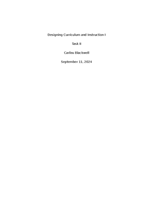 D630 Task 1- WGU Curriculum Analysis Worksheet Task 1 - Scenario: You are the curriculum ...