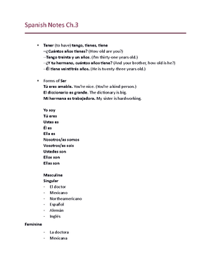 Spanish Notes Ch 1 - Vocabulary Notes Ch. Puntos de partida: Points of ...