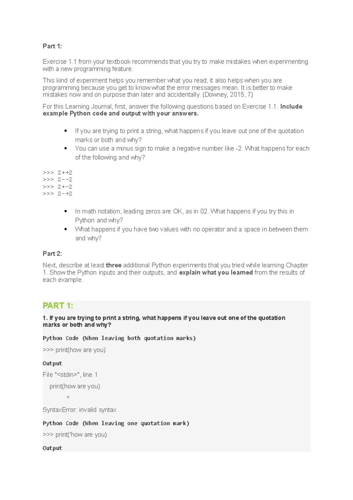 Unit 1 Learning Journal Computer Fundamentals - Part 1: Exercise 1 from ...