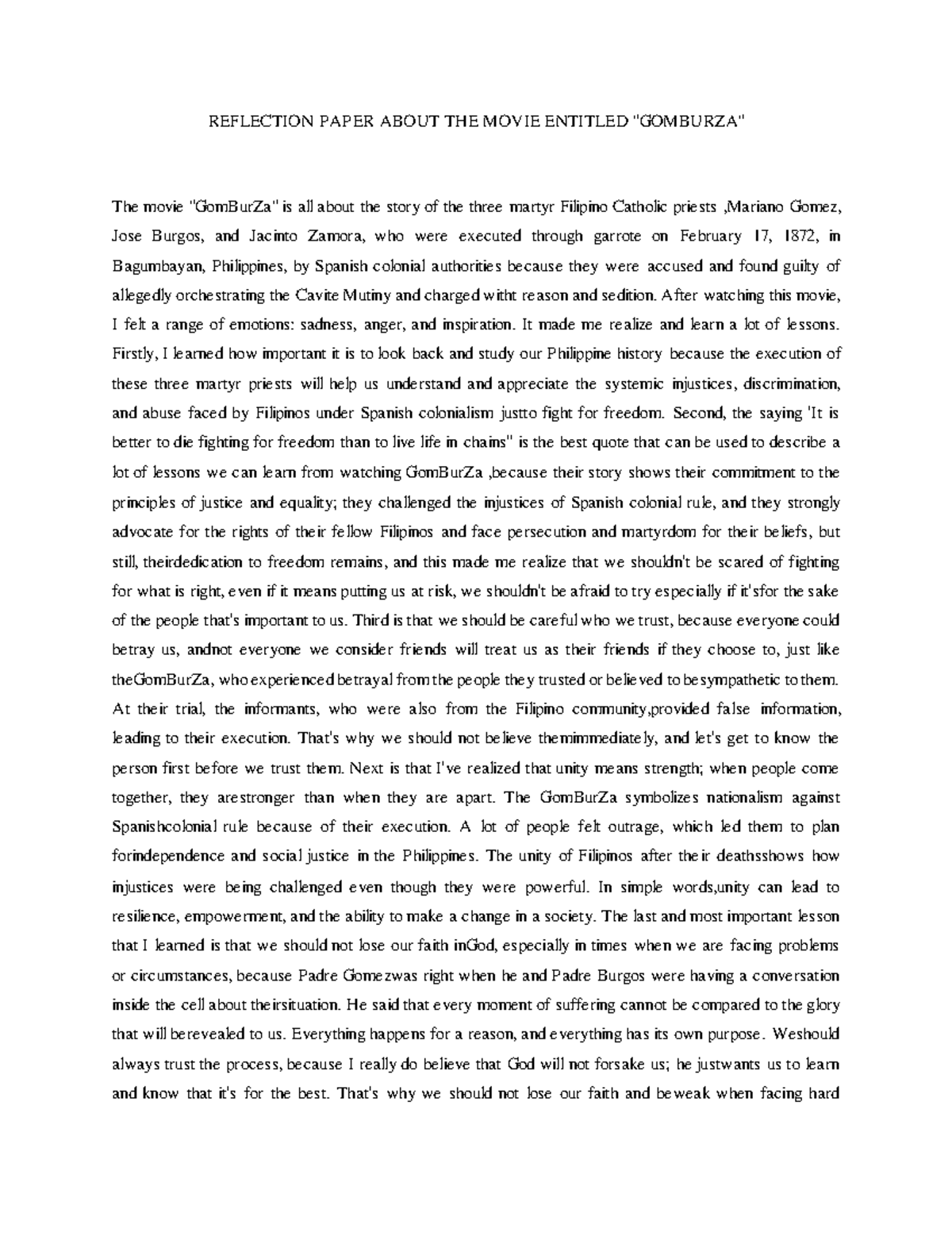 Cañada - For your Guide - REFLECTION PAPER ABOUT THE MOVIE ENTITLED ...