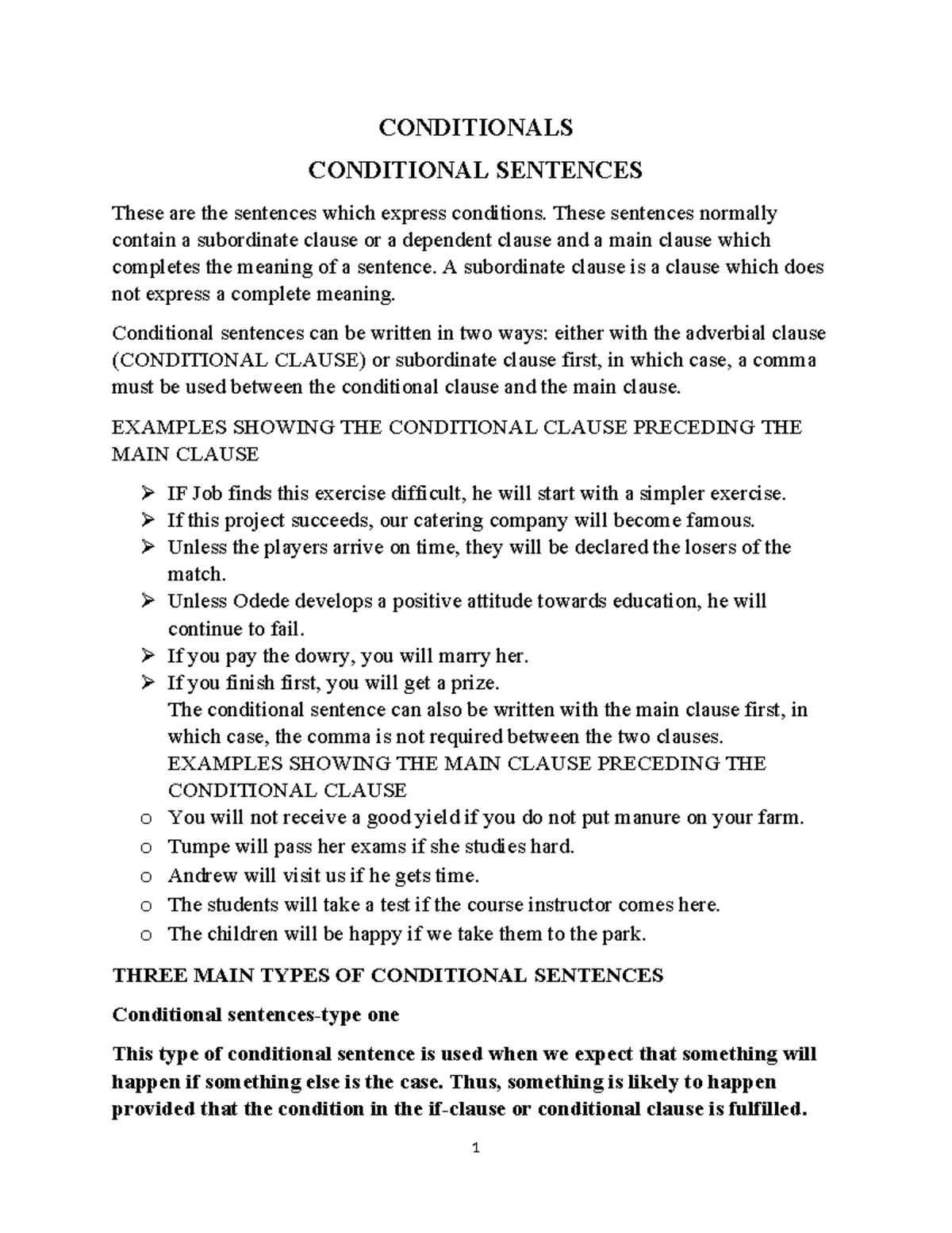 Conditionals - This lecture notes is intended to easy the learning and ...