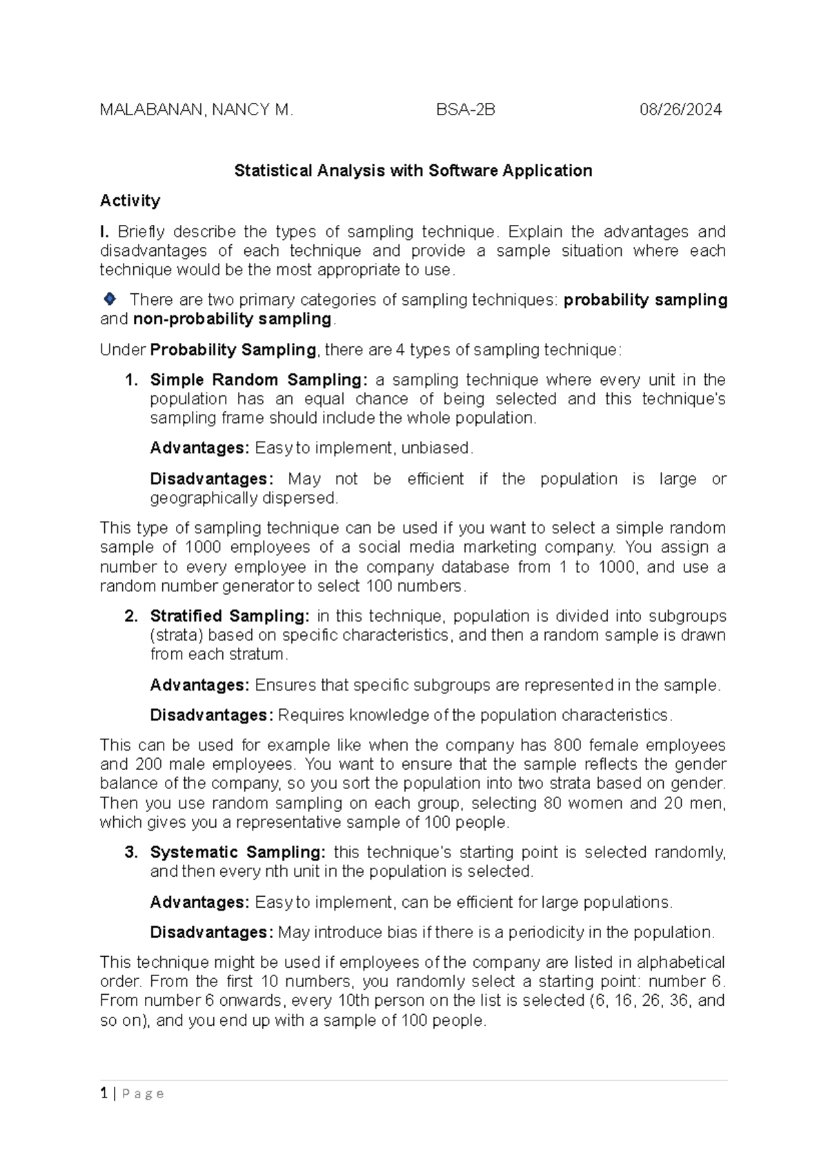 Statistical Tools - MALABANAN, NANCY M. BSA-2B 08/26/ Statistical ...