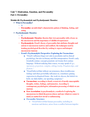 AP Psychology Unit 5, Part 2 Outline - Unit 5: Cognitive Psychology ...