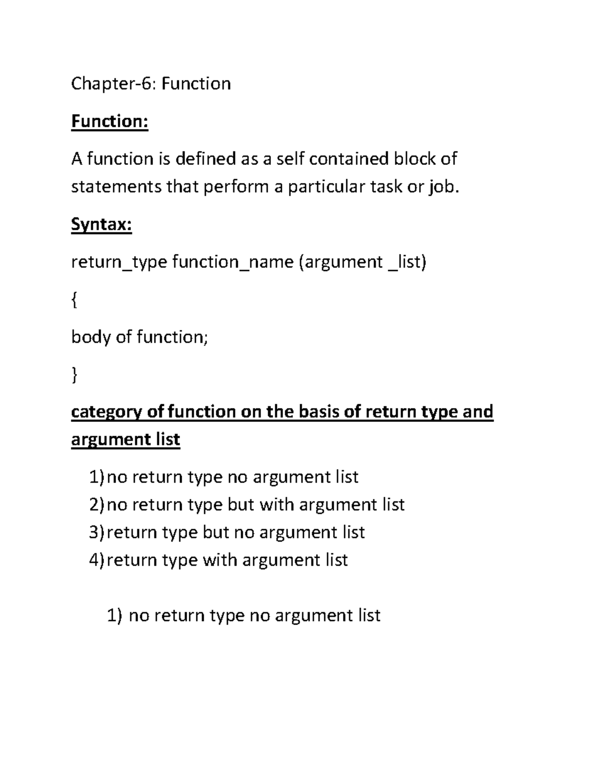 Chapter 6 function - tyyyuty - Chapter-6: Function Function: A function ...
