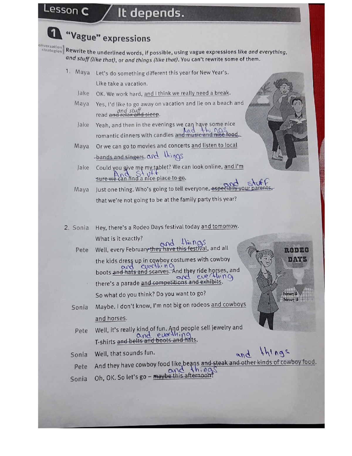 Workbook pag 30 & 31 about lesson c Vague expressions - ingles - UCE ...