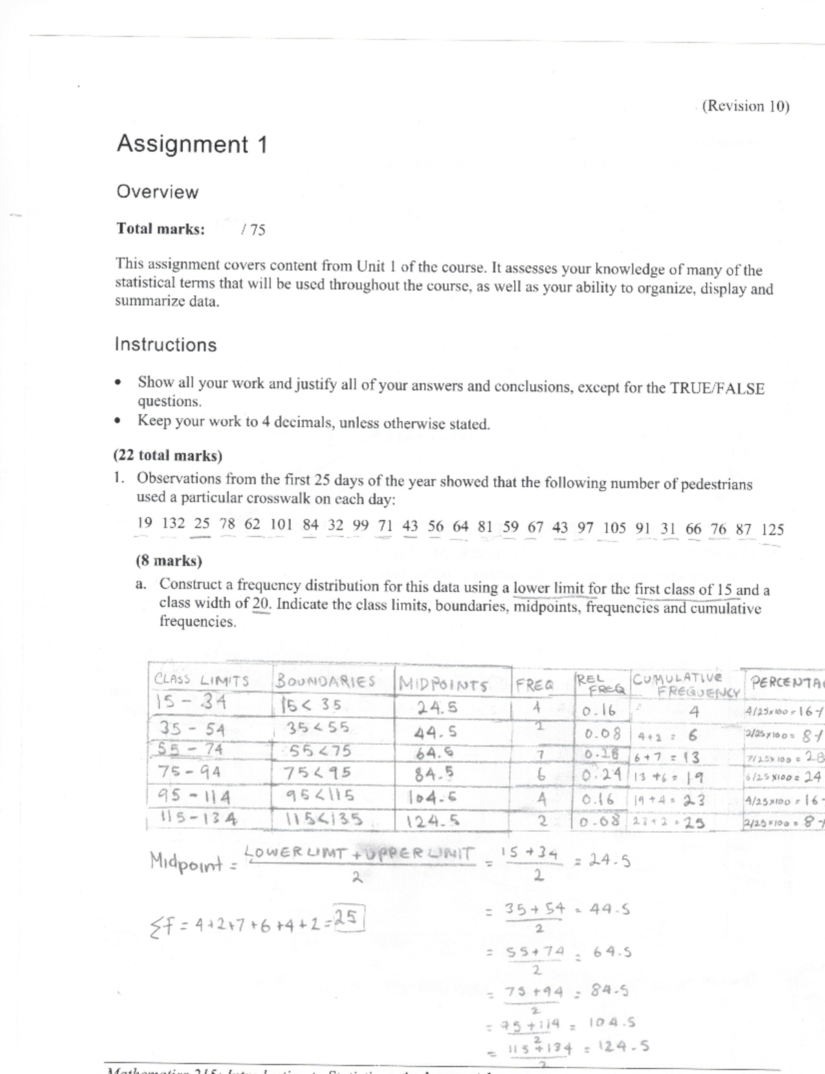 math 270 assignment 1 - Math 270 - Studocu